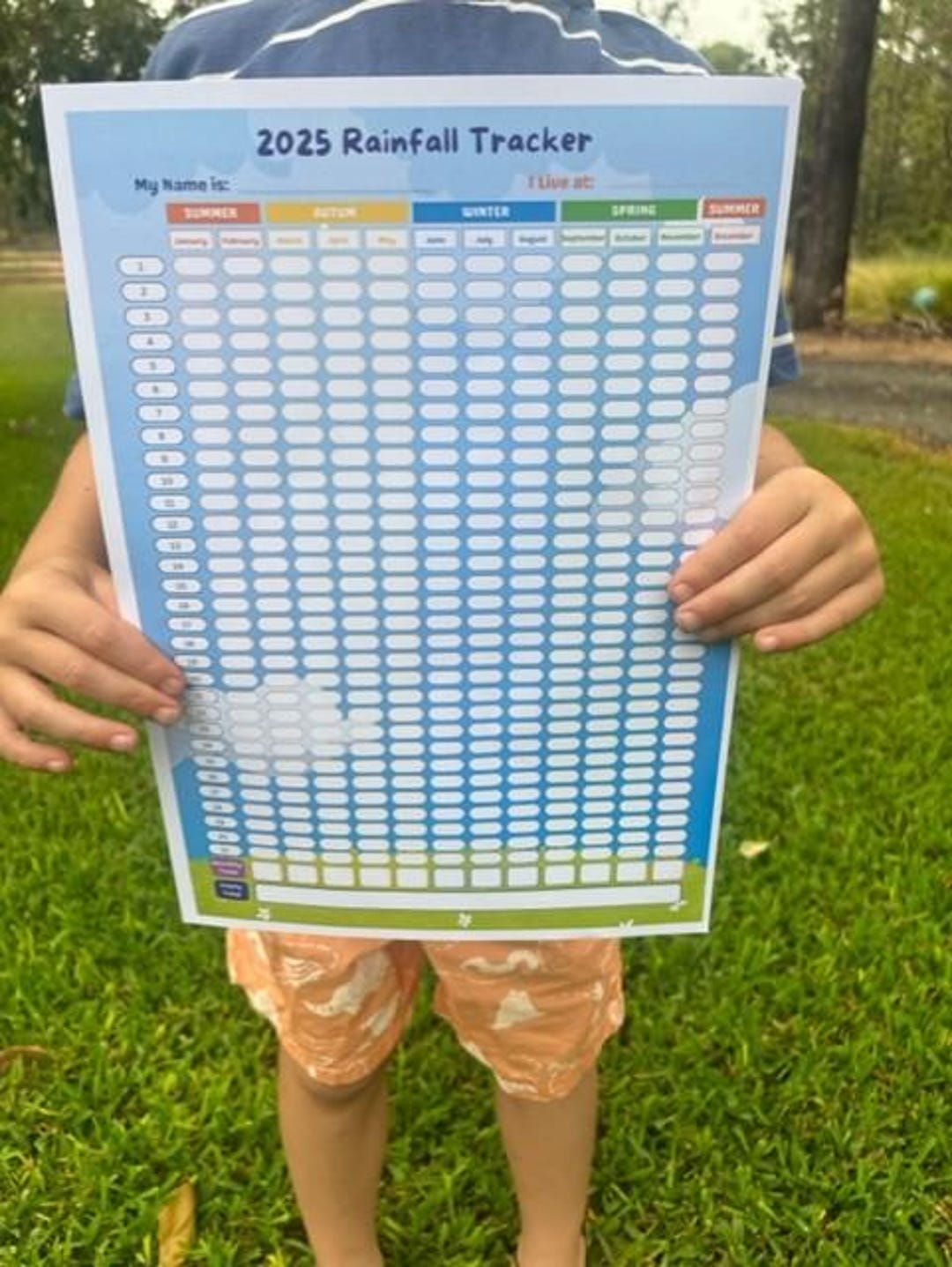 Kids Rainfall Tracker Printable | Fun Weather Chart for Science ...