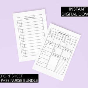 Nurse Report Sheet and Med Pass Bundle, Nurse Brain, SBAR, Medsurg, ICU ...