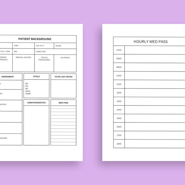 Med Pass Sheet - Etsy Canada
