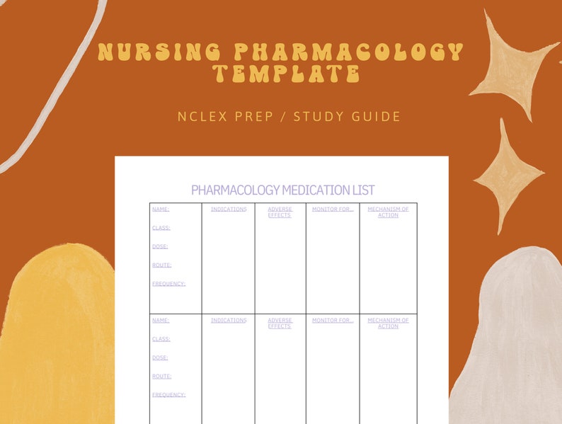 Nursing Student Pharmacology Template, Medication List for Students ...