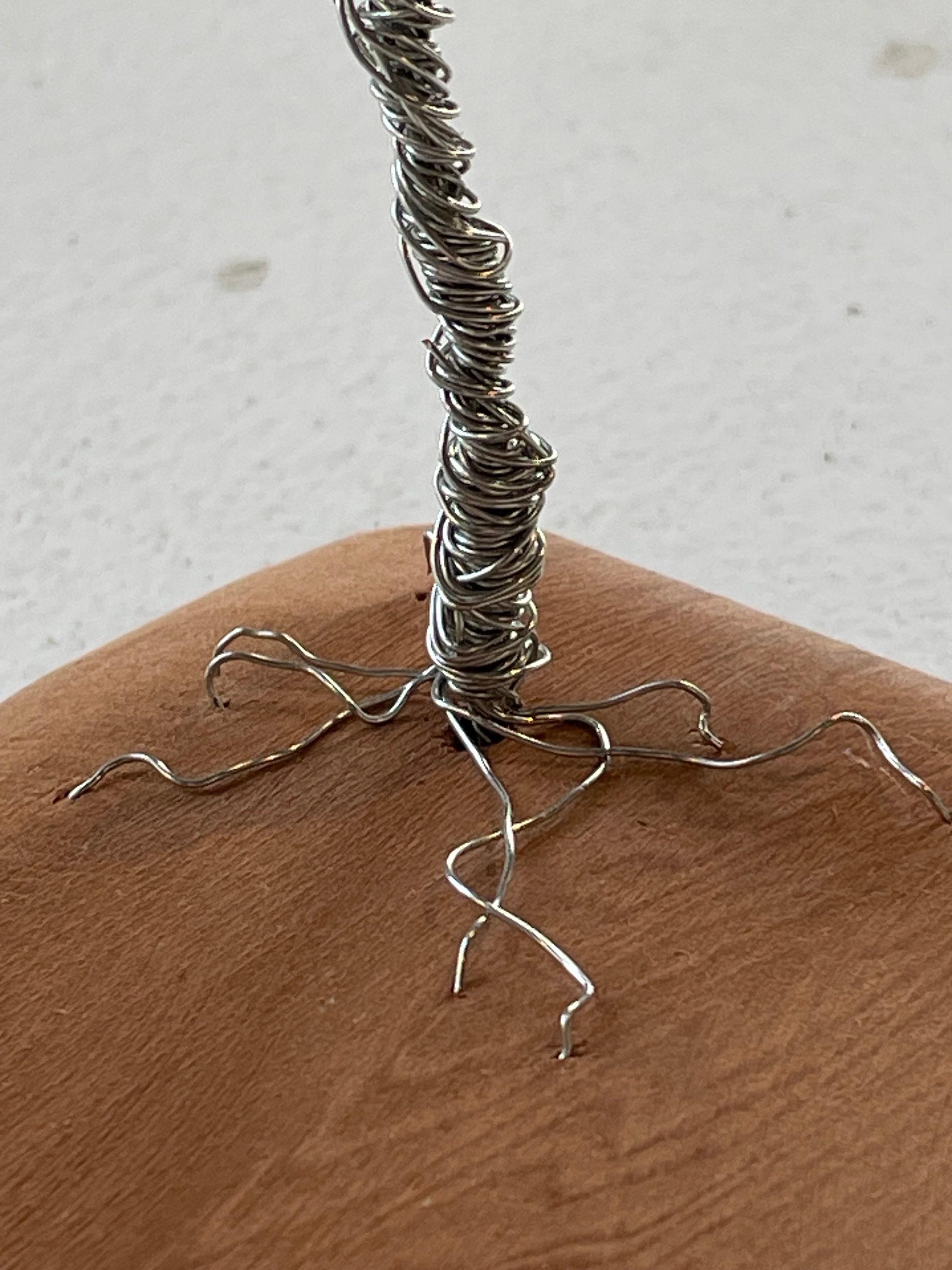 Handcrafted Wire Tree Sculpture/ring Tree on Wooden Base - Etsy