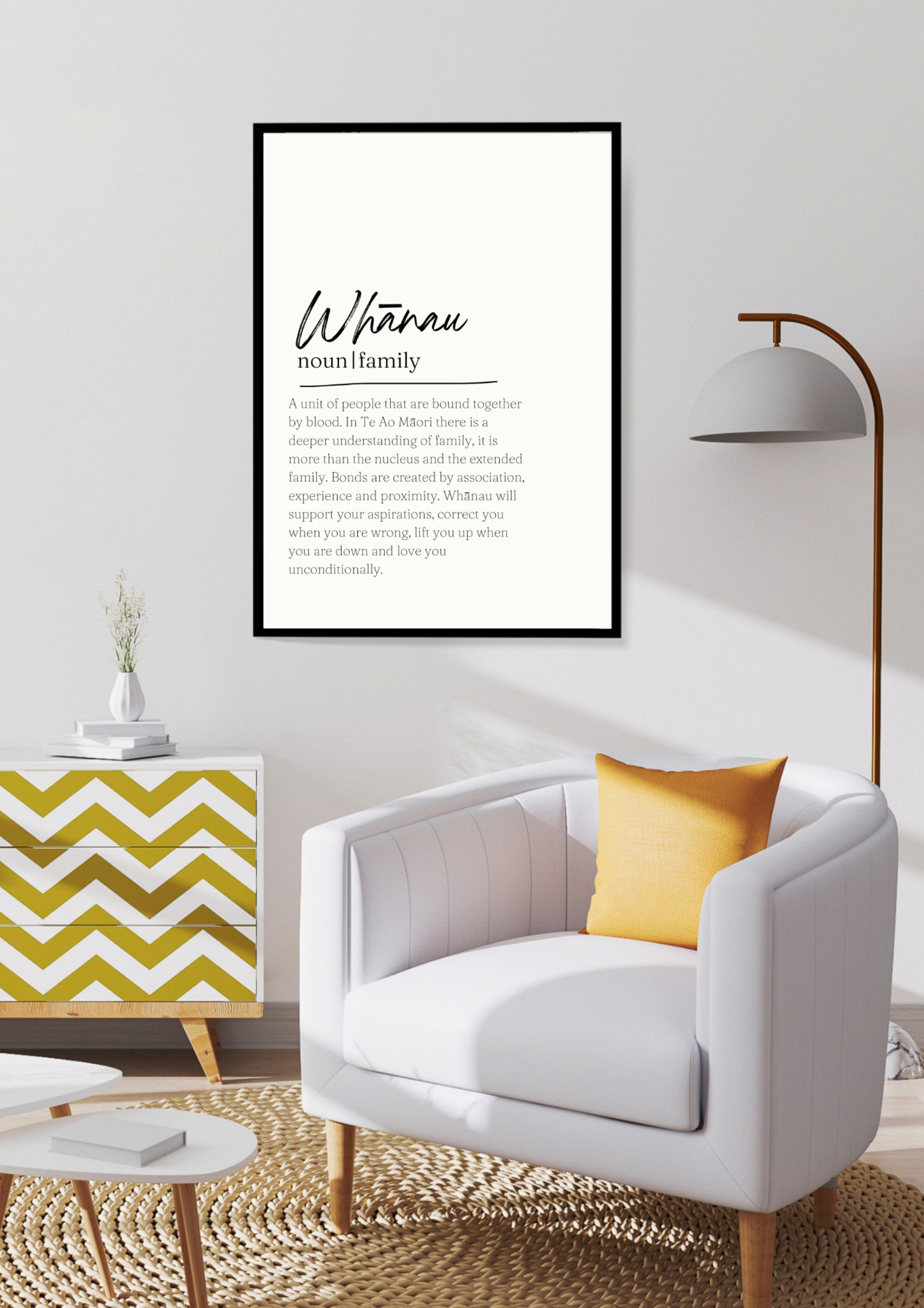 Whanau Definition Printable Wall Art Back and White - Etsy