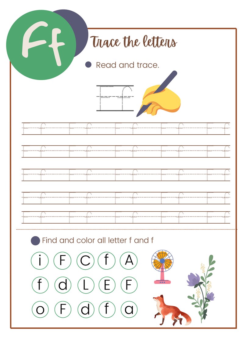 Printable Alphabet Tracing Worksheet, Preschool, Kindergarten, Kids ...