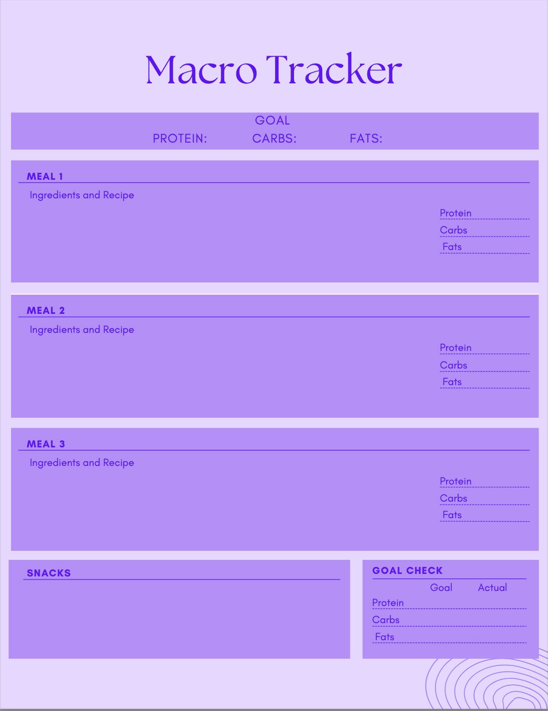 Macro Planner and Tracker Printable and Downloadable - Etsy