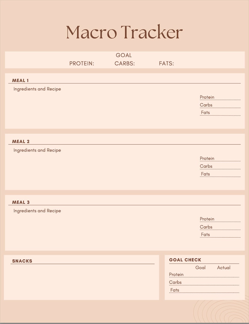 Macro Planner and Tracker Printable and Downloadable - Etsy