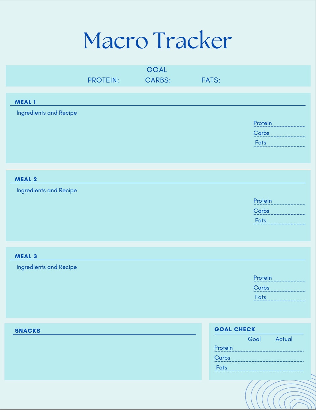 Macro Planner and Tracker Printable and Downloadable - Etsy