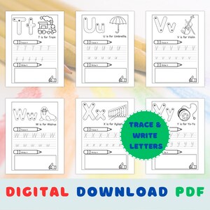 Alphabet Trace and Writing Pages Worksheets Upper and Lowercase ...