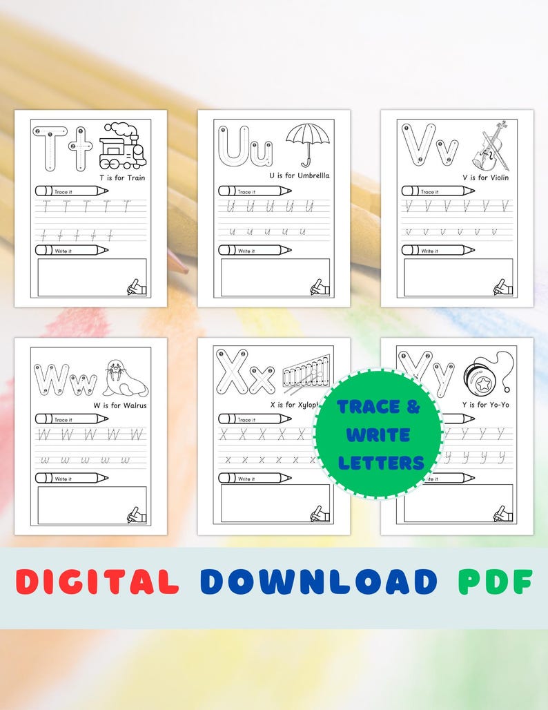 Alphabet Trace and Writing Pages Worksheets Upper and Lowercase ...