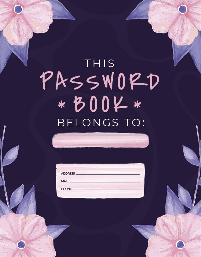 Printable Password Tracker, Passwords Log Pages, Passwords Log PDF ...