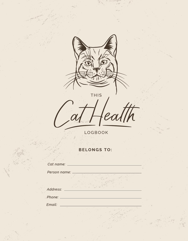 KDP INTERIOR / Cat Health Record Log Printable Customizable - Etsy