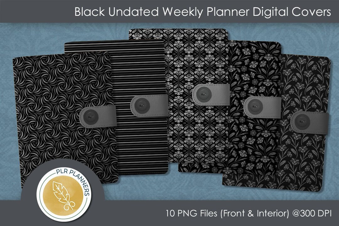 Black Undated Weekly Digital Planner/daily Planner - Etsy