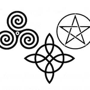 23 Piece Wiccan Witchcraft Symbols Set Circut Bundle \ Pagan Png ...