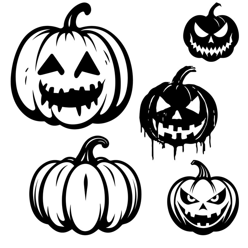 23 Digital Jack O Lantern Clipart & SVG Assets, - Instant Download ...