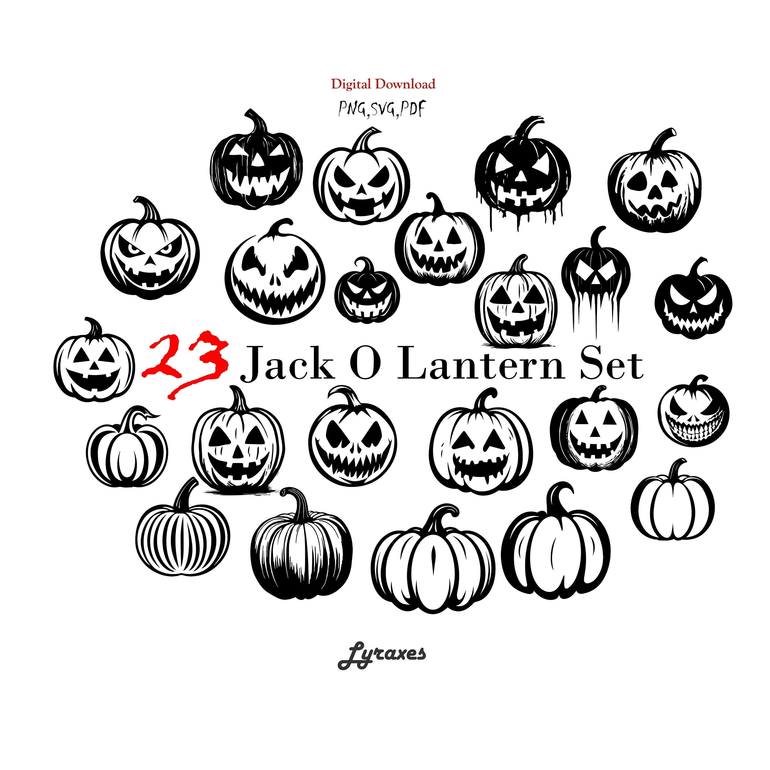 23 Digital Jack O Lantern Clipart & SVG Assets Instant - Etsy