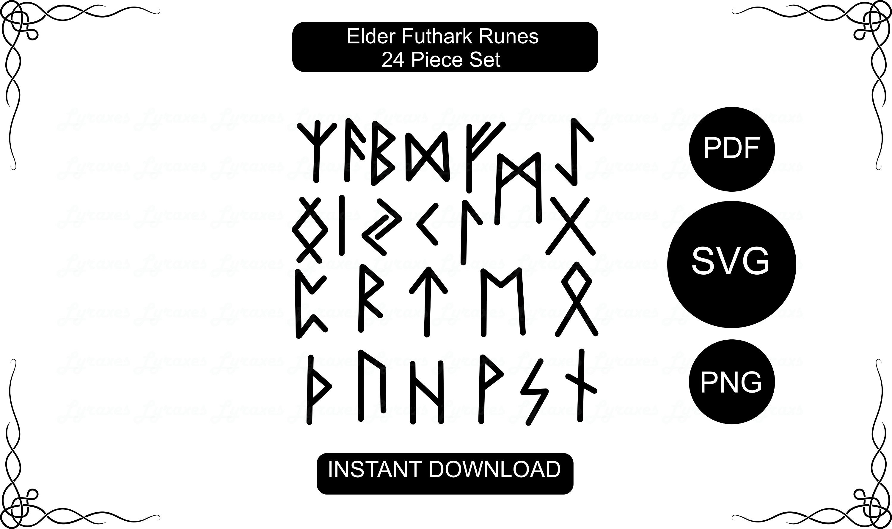 24 CRICUT VIKING RUNES / Elder Futhark / Germanic Staves / - Etsy