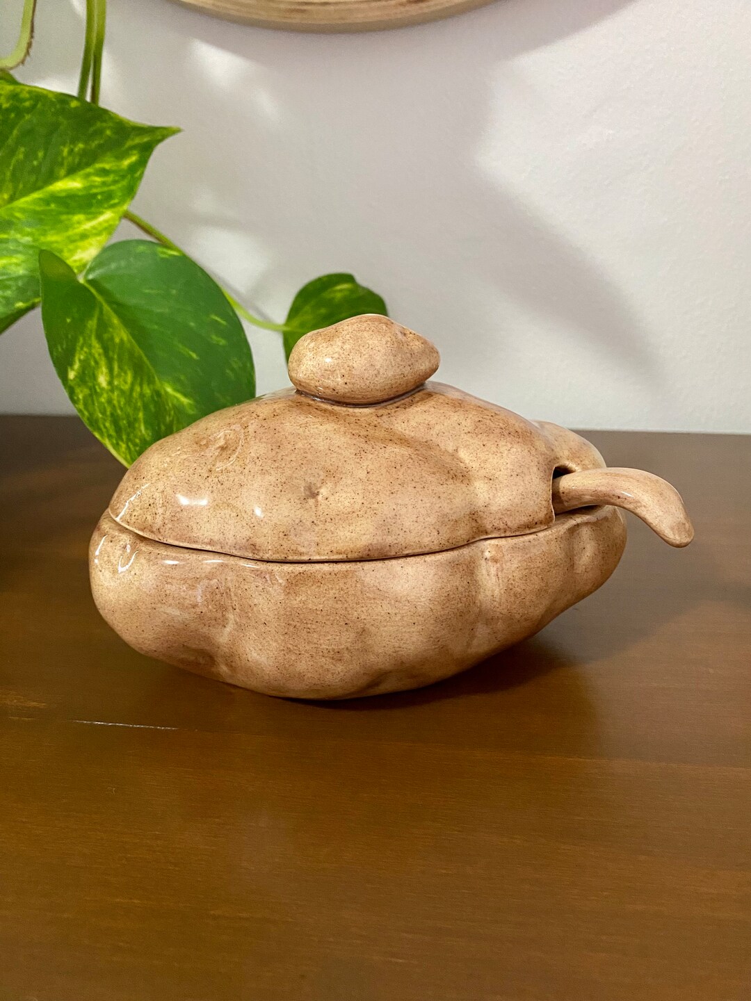 Vintage Ceramic Baked Potato Serving Dish With Matching Spoon, Vintage ...