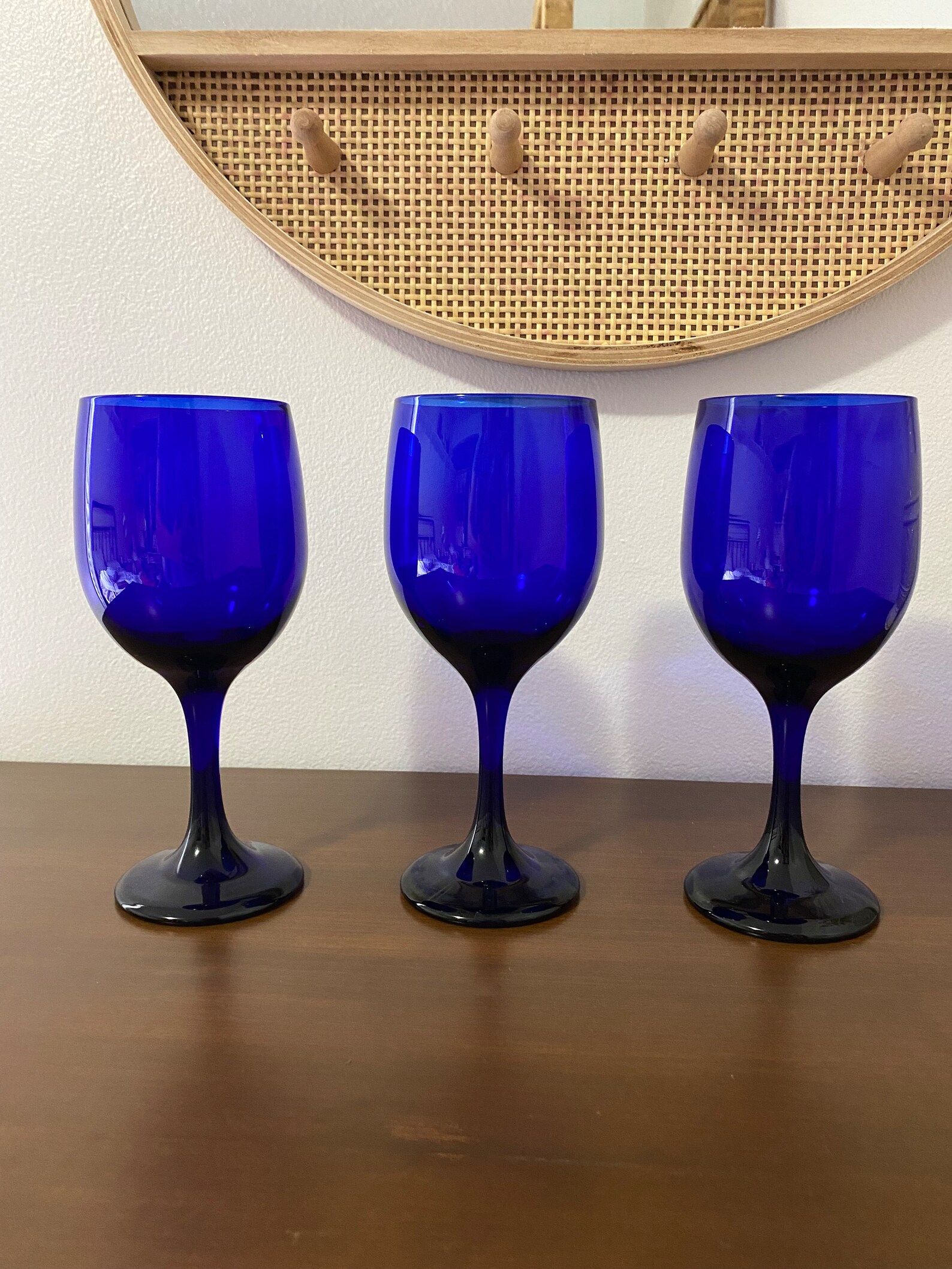Vintage Libbey Cobalt Blue Wine Glasses, Eclectic Retro Home Decor ...