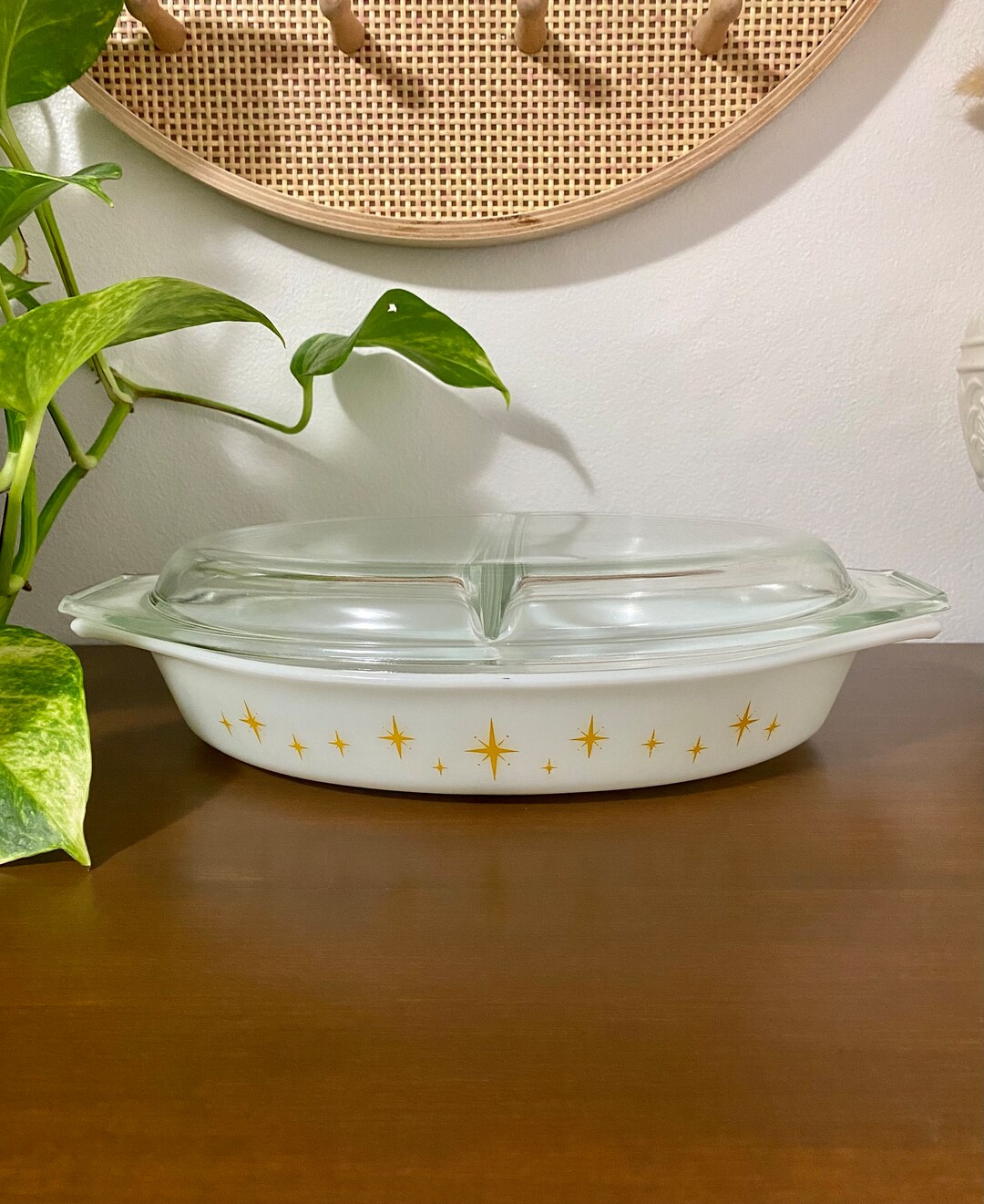 Vintage PYREX Constellation Divided Dish With Lid, Mid-century Star ...