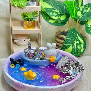 Celestial Dreams Glow Galaxy Polymer Clay Trinket Dish: Sparkle in Your ...