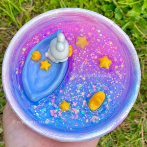 Celestial Dreams Glow Galaxy Polymer Clay Trinket Dish: Sparkle in Your ...