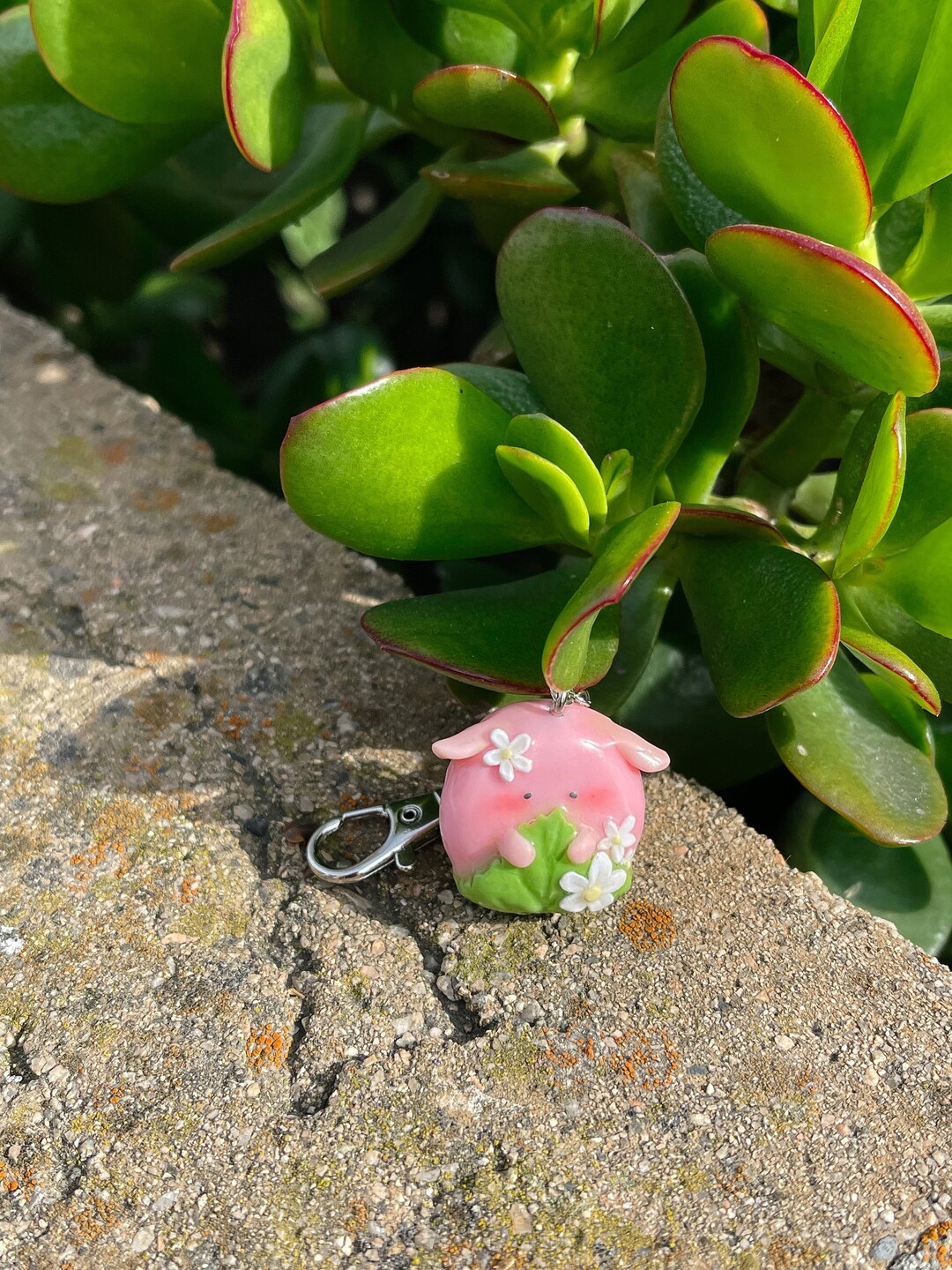 Polymer Clay Keychain Mochi Bunnies & Daisies Cute Kawaii - Etsy