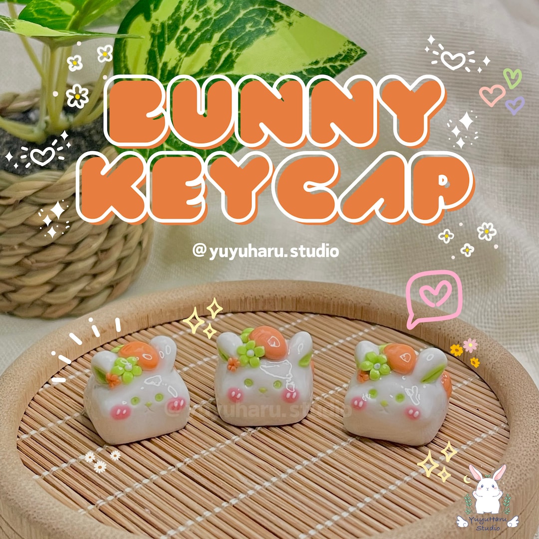 Kawaii Bunny Keycap - Artisan Key Cap - Cute Keycap - Etsy