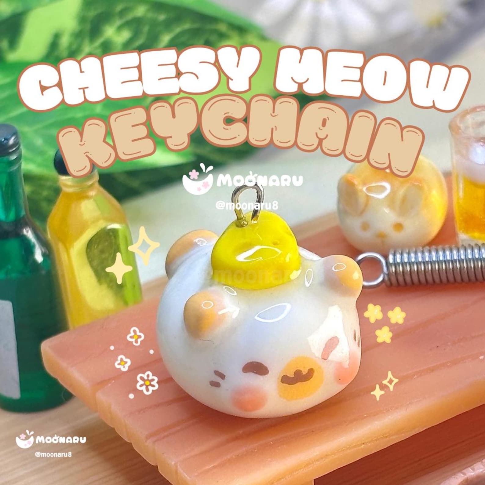 Cheesy Meow Keychain - Etsy