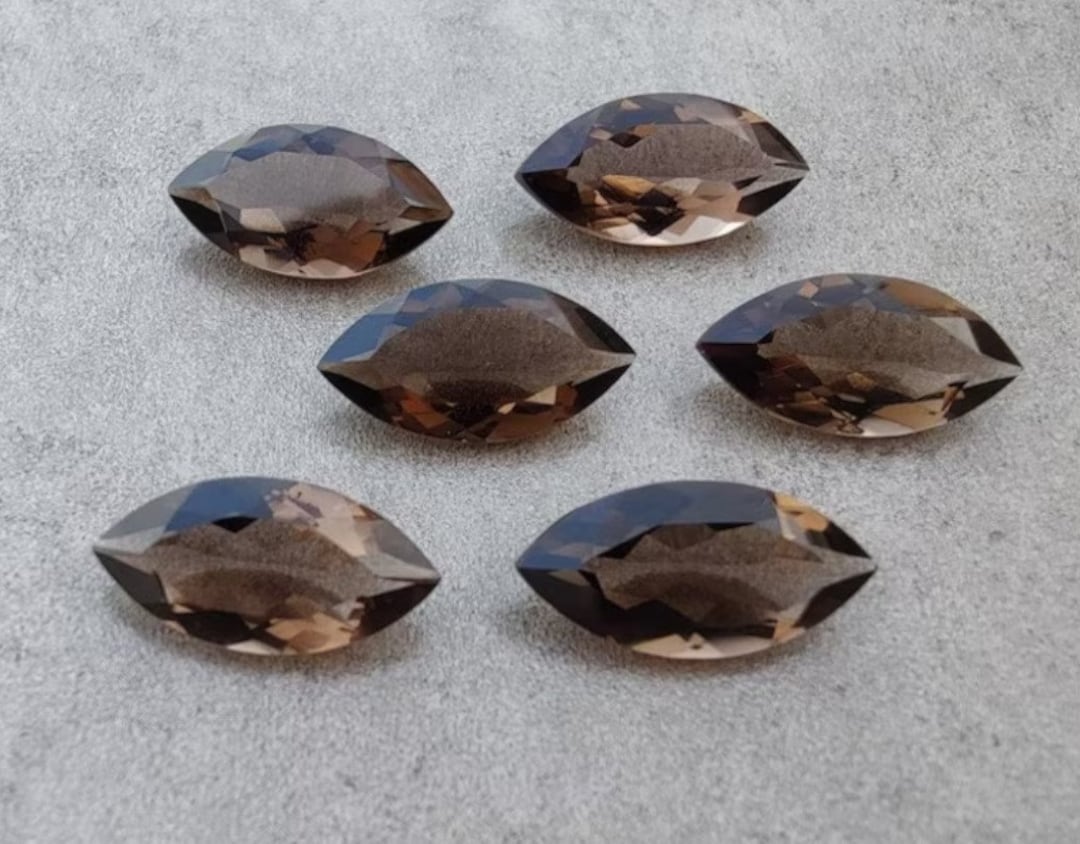 Natural Smoky Quartz Gemstone, 4x8mm Smoky Quartz Marquise Faceted Cut ...