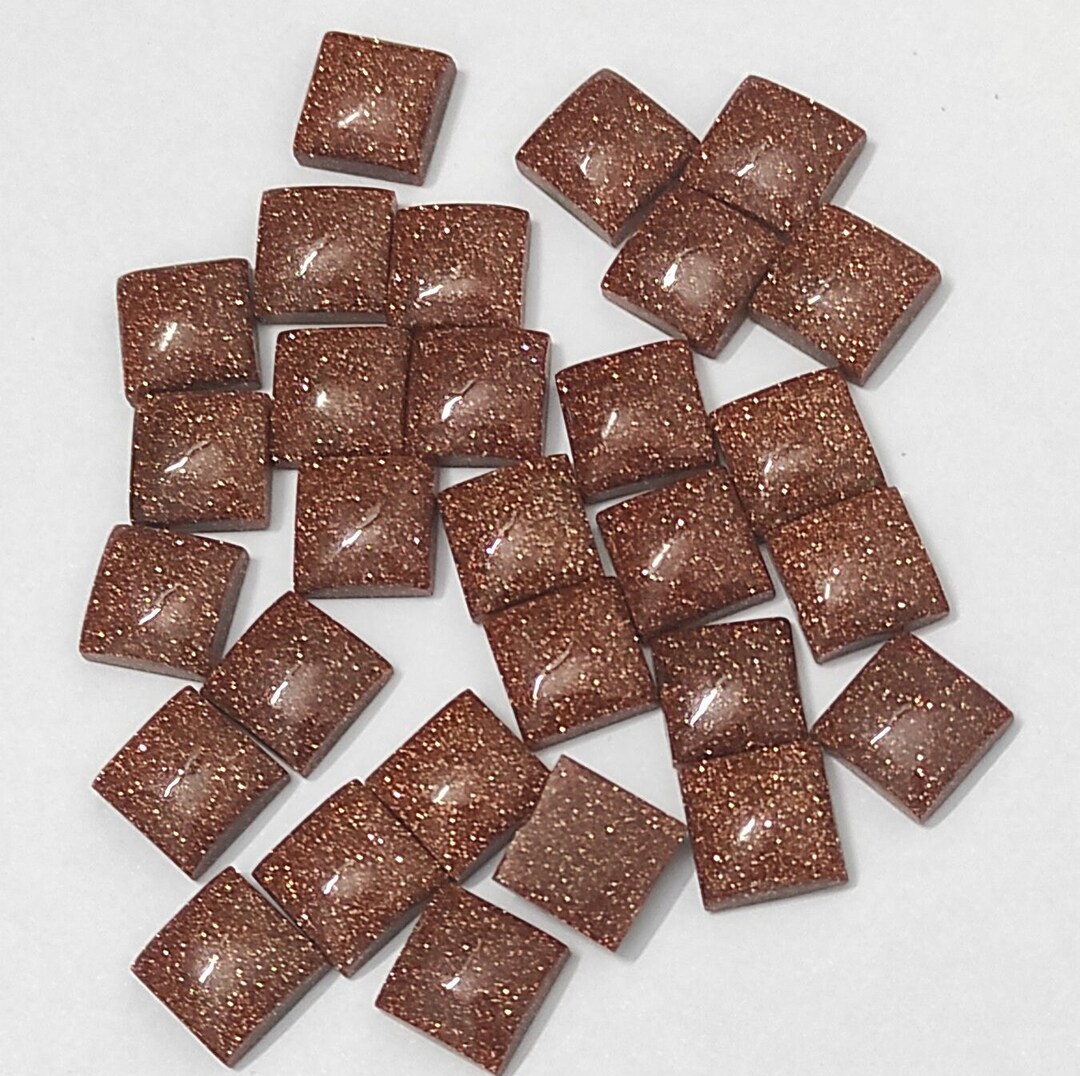 Brown Goldstone Square Cabochon, Calibrated Loose Gemstone - Etsy