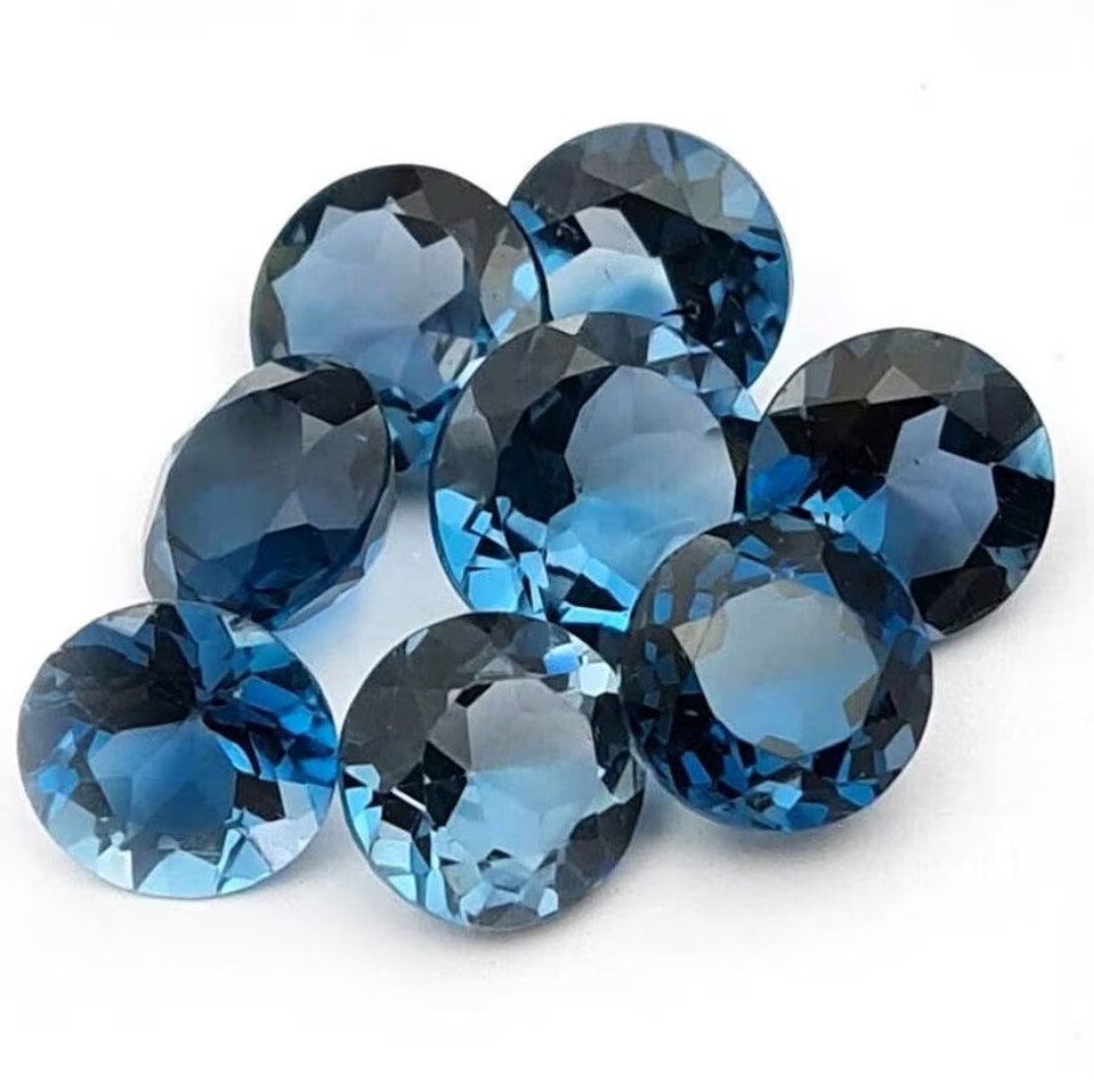 5mm London Blue Topaz Gemstone, London Blue Topaz Round Faceted Cut ...