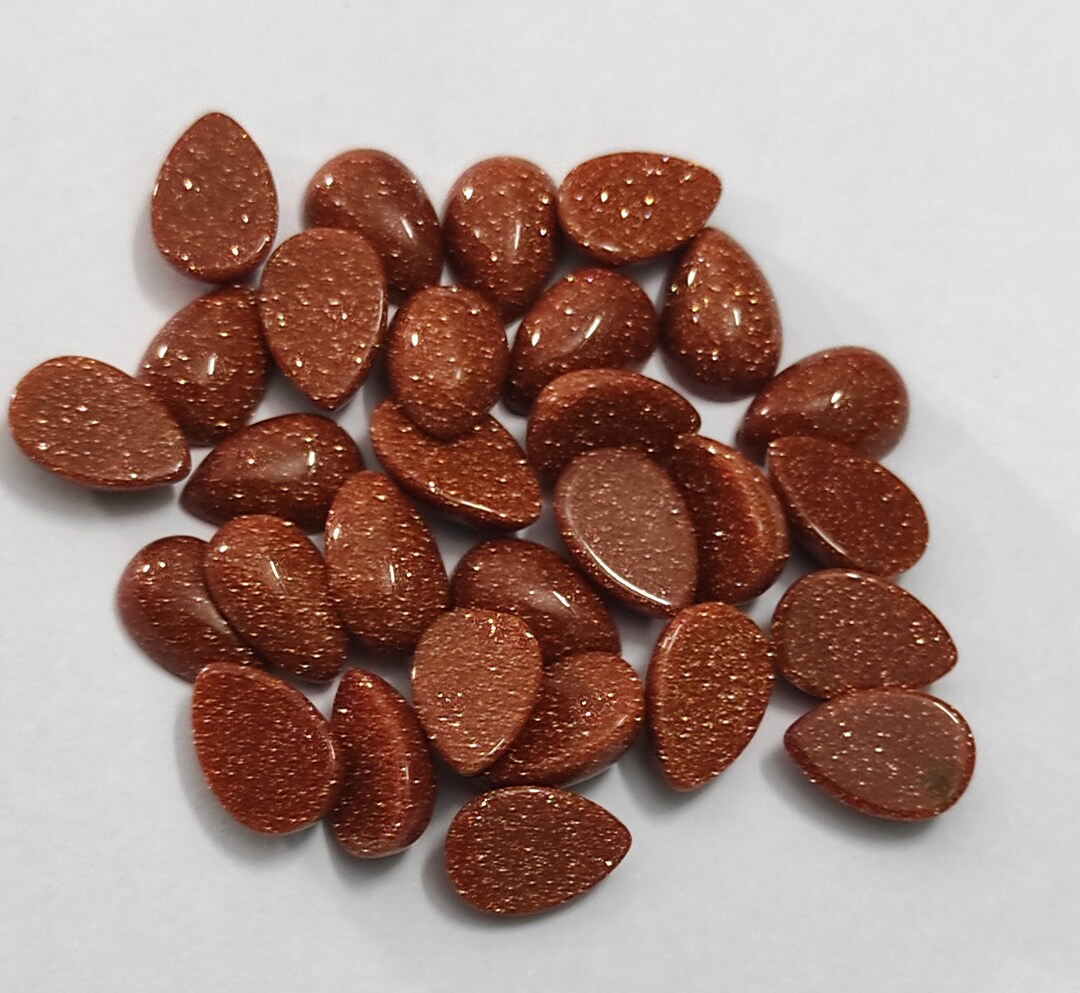 Brown Goldstone Pear Cabochon, CALIBRATED Goldstone Loose Stone Cab ...
