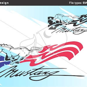 Ford, Mustang, Classic Car, Années 1950, Vintage, Vector, SVG, AI, PNG ...