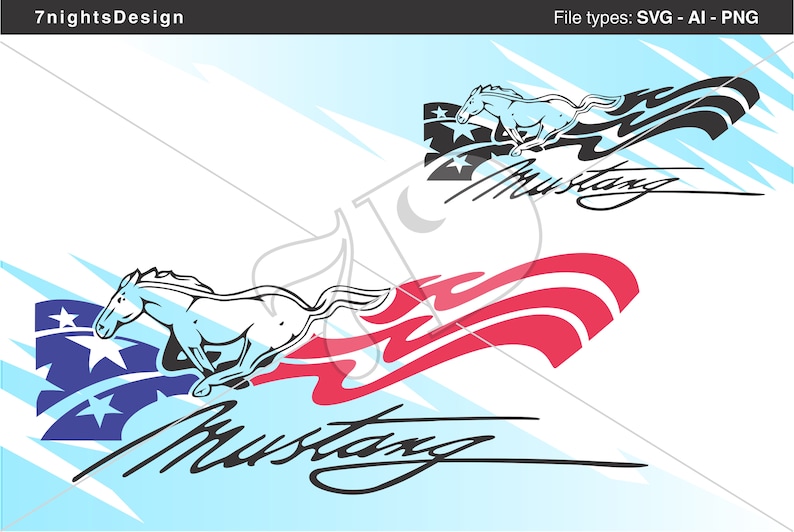 Ford, Mustang, Classic Car, Années 1950, Vintage, Vector, SVG, AI, PNG ...