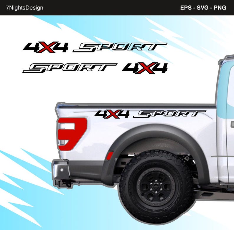 Mountains 4x4 off Road Sport Truck Decal. Stripes Stickers Body Decal ...
