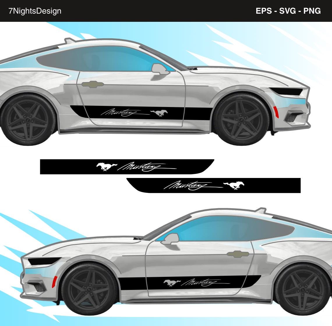 Ford Mustang. Racing Stripes Stickers Body Decal Design. American Sport ...
