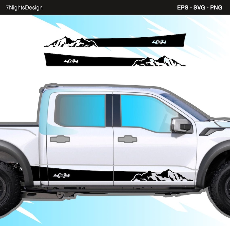 F-150 Mountains 4x4 off Road Sport Truck Decal. Stripes Stickers Body ...
