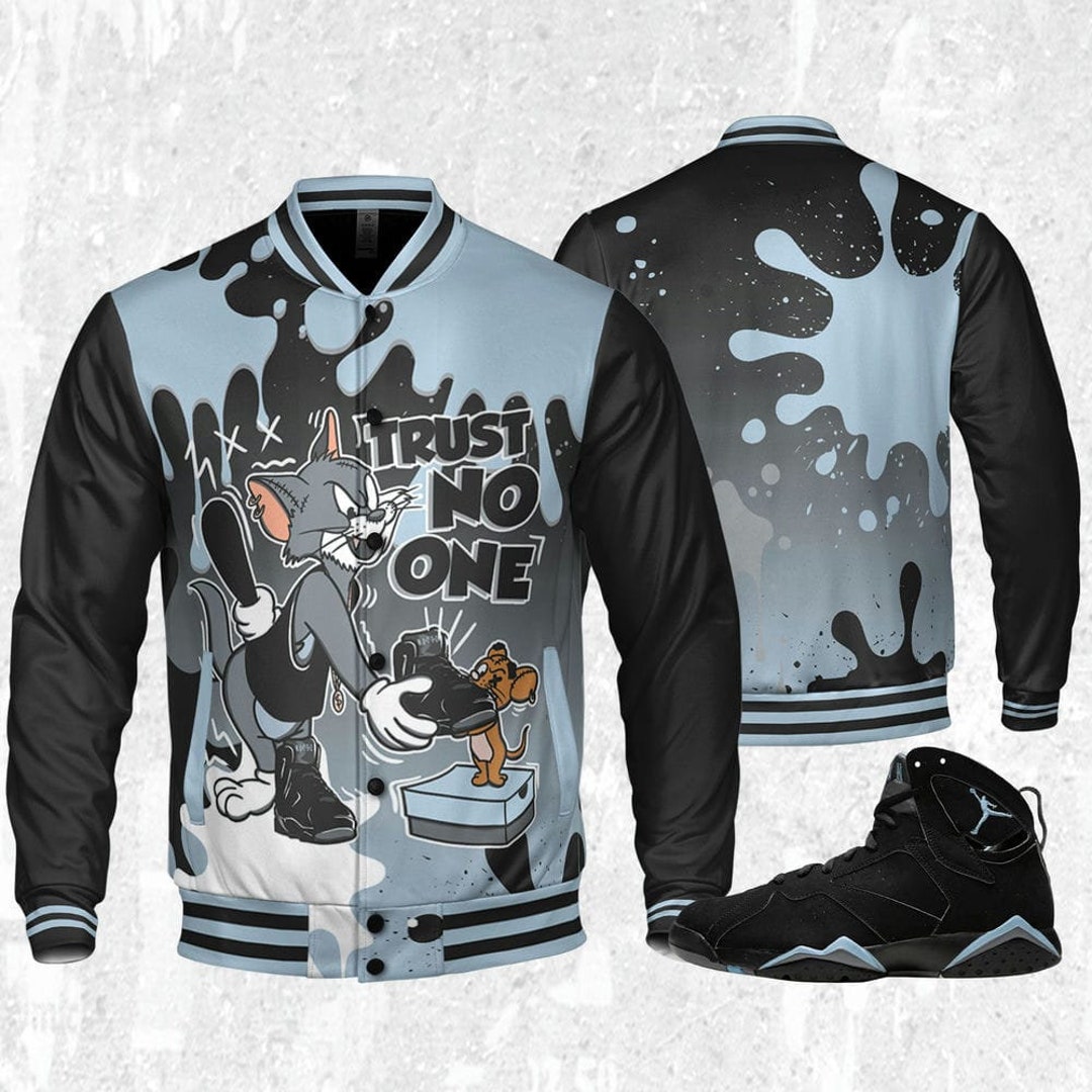 Trust No One Cat and Mouse 3D Splash Varsity Jacket Match - Etsy