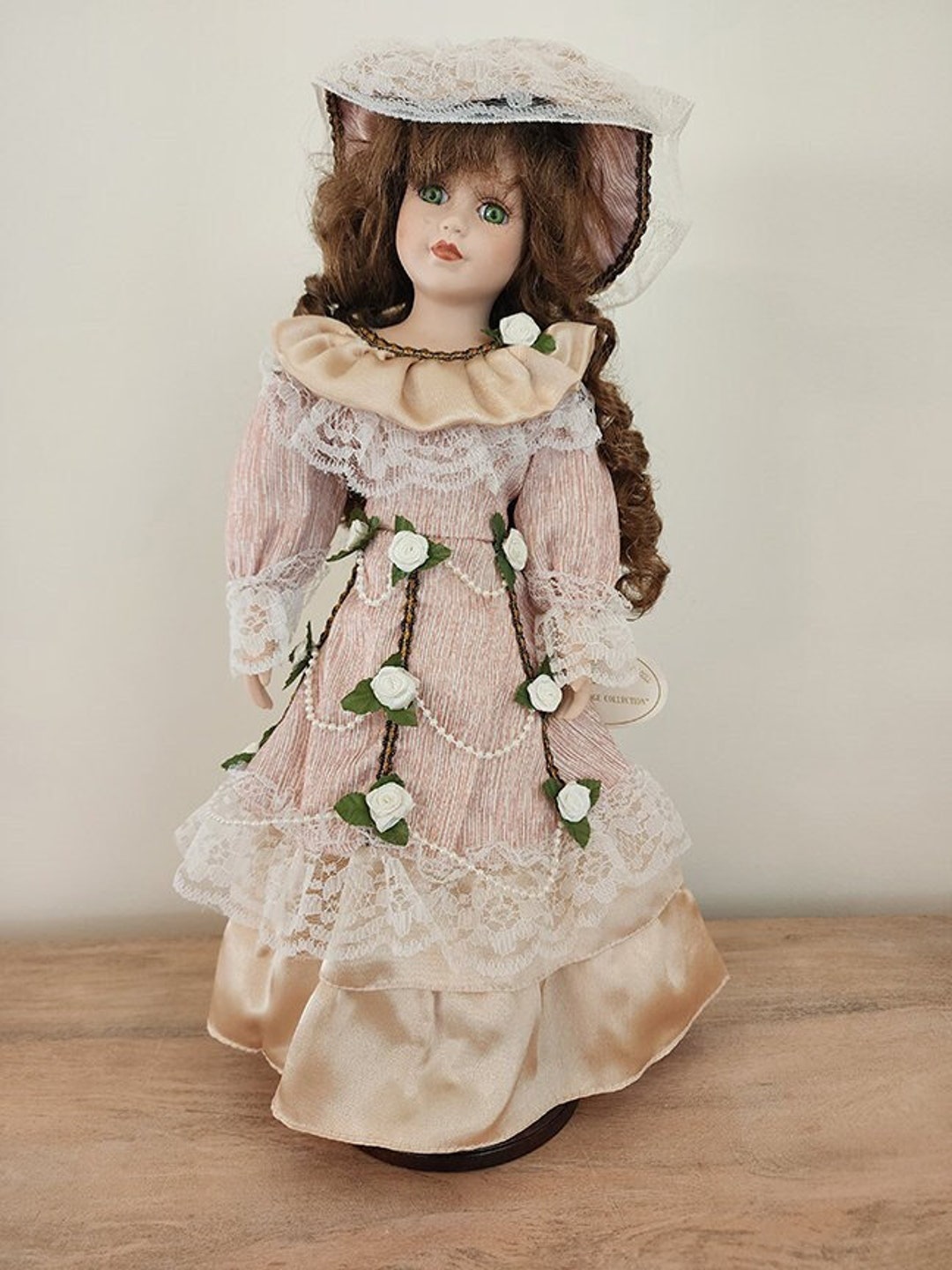 Victorian Style Collectible Porcelain Doll Beautiful Face, Thick Curled ...
