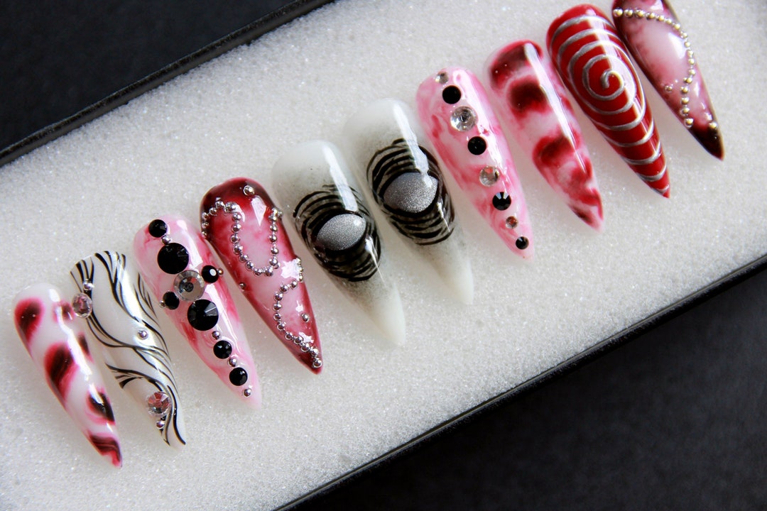 Halloween Scary Blood Press on Nails Spooky Nails Fake - Etsy