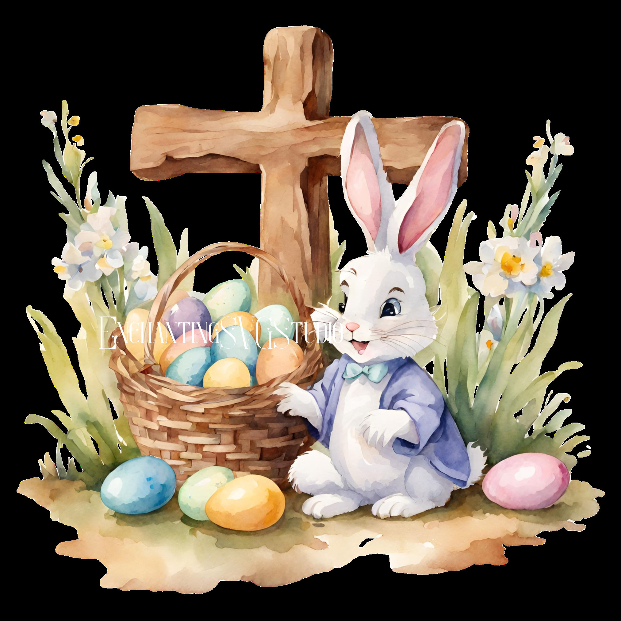 Watercolor Easter Clip Art SVG Bundle, Easter SVG, Christian Easter ...