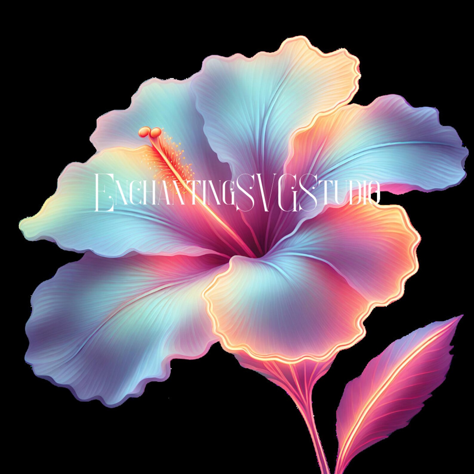 Neon Hibiscus SVG Pack - Vibrant Tropical Flower Clip Art - Digital ...