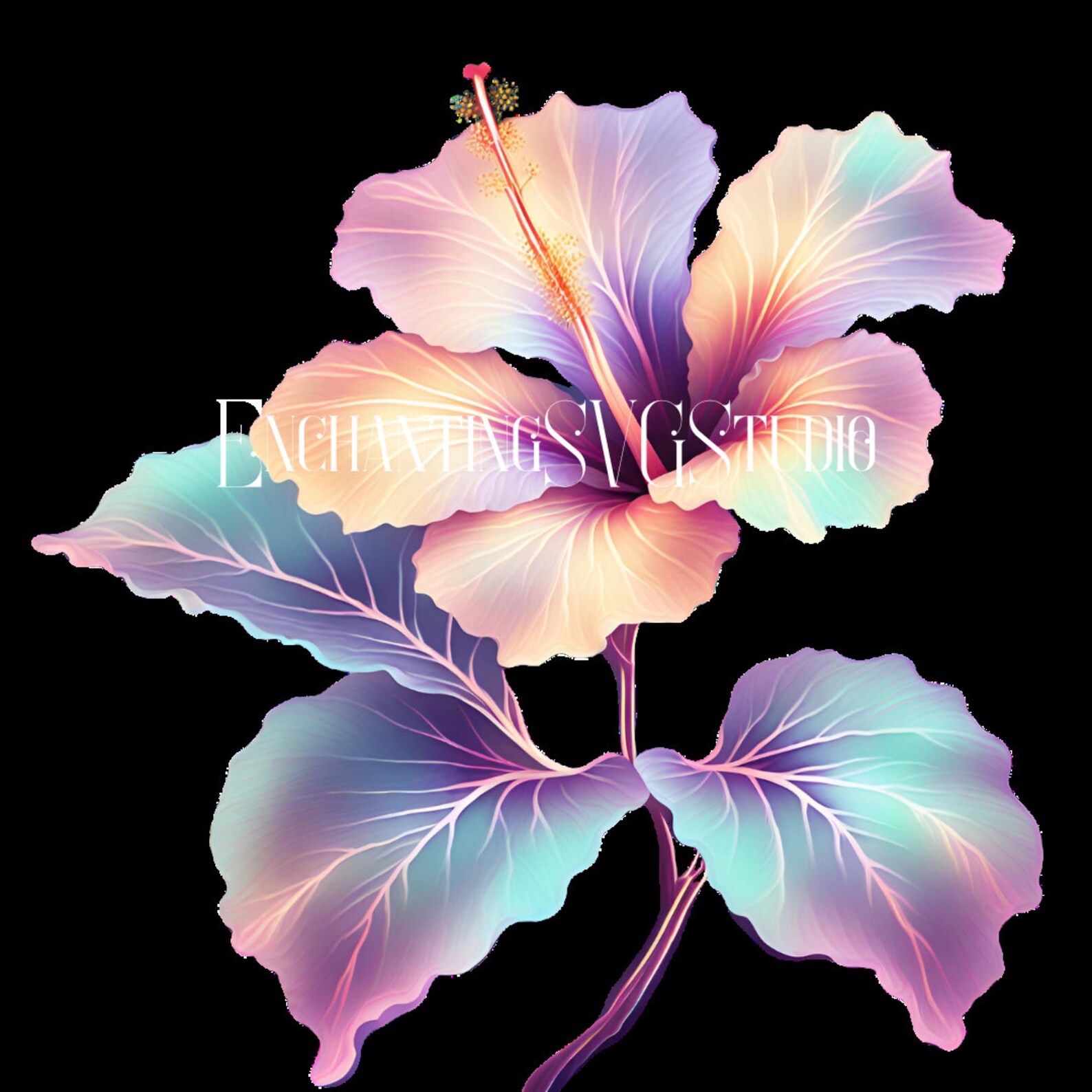 Neon Hibiscus SVG Pack - Vibrant Tropical Flower Clip Art - Digital ...