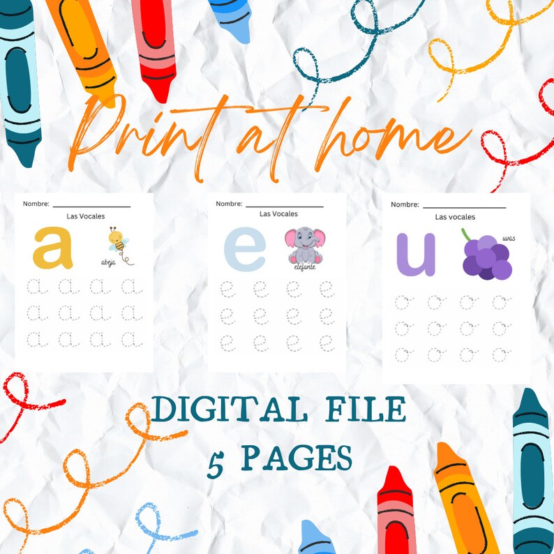 Spanish Vowels Worksheet - Etsy