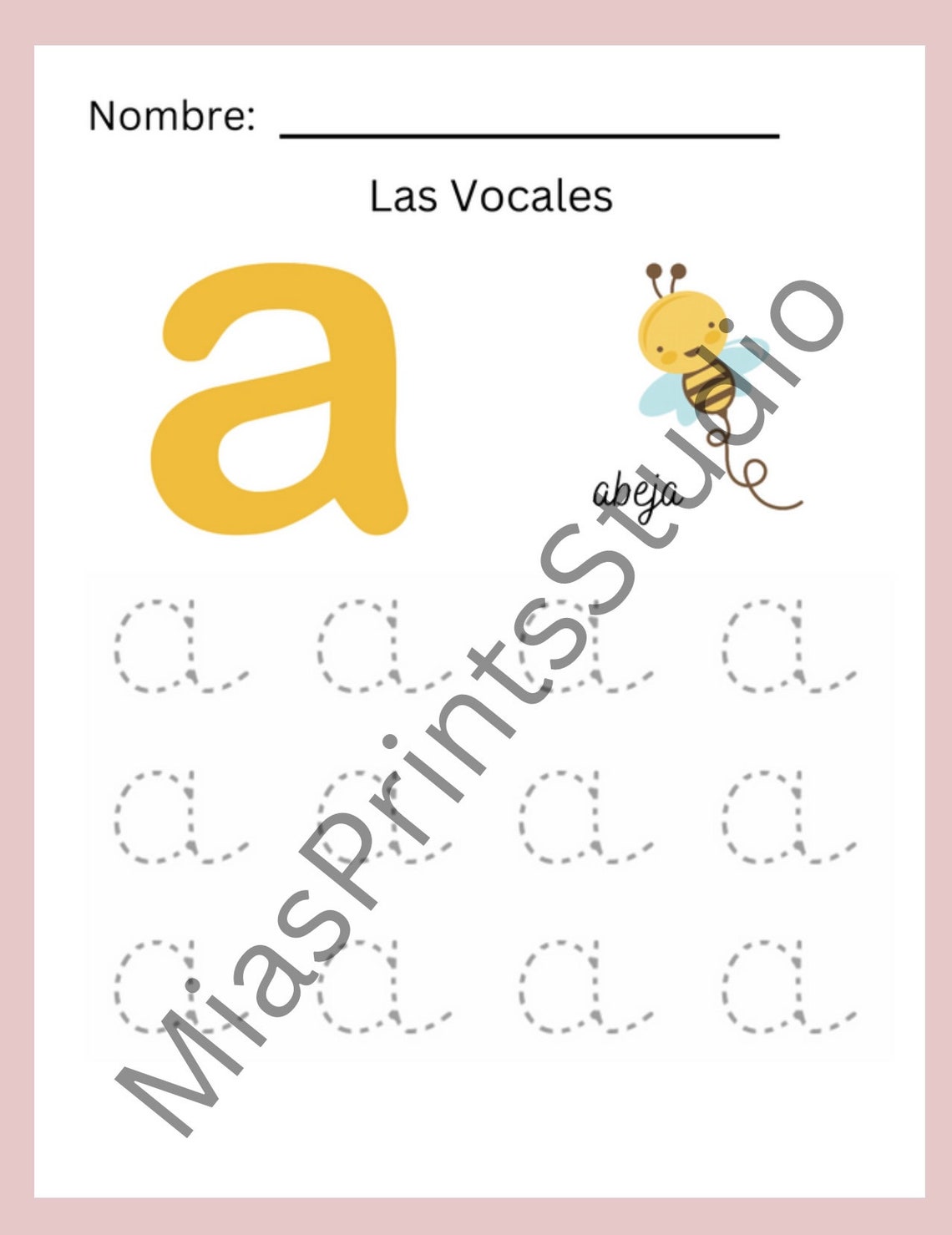 Spanish Vowels Worksheet - Etsy