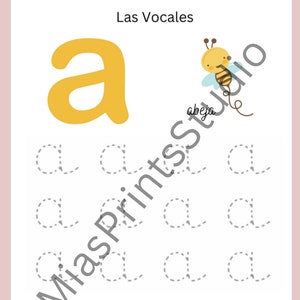 Spanish Vowels Worksheet - Etsy