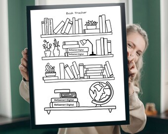 Book Tracker Printable Bookshelf Reading Log Books I've Read Poster ...