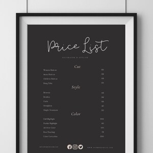 PRINTABLE EDITABLE Price List Template Small Business Price List Price ...