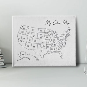United States Sales Map, Printable , Sales Map for Procreate, Small ...