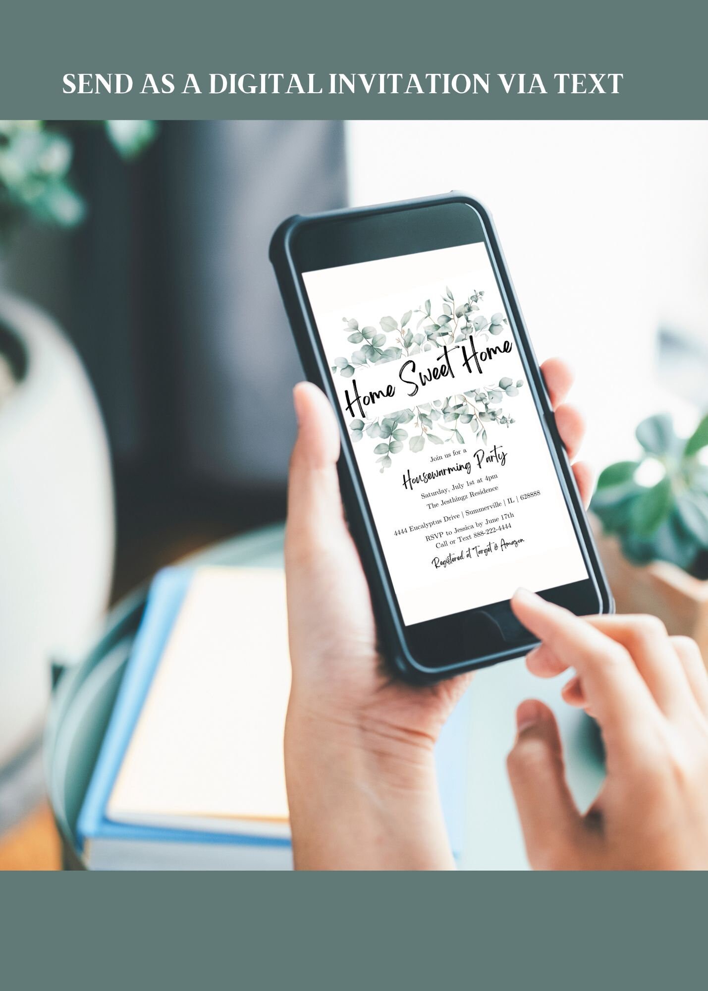 Housewarming Party Invite Canva Digital Invitation Housewarming ...