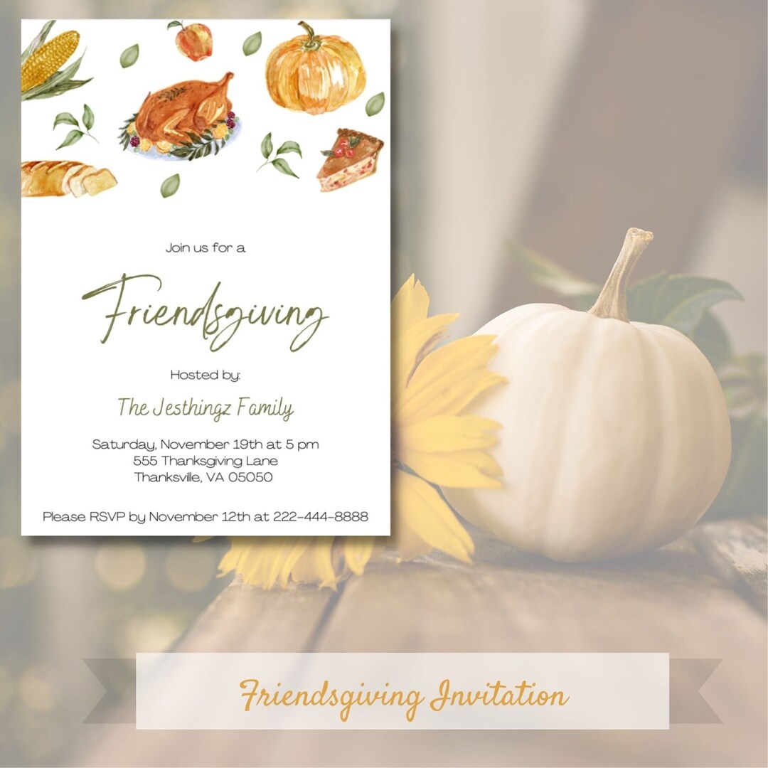 Editable Friendsgiving Invitation Friendsgiving Invite - Etsy